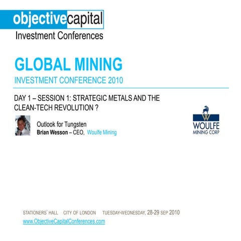 Brian Wesson: Outlook for Tungsten (Day 1 - Session 1: Strategic metals ...