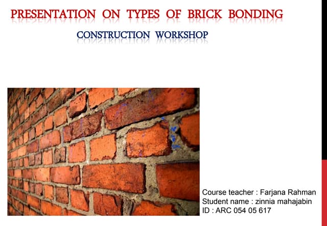 Types of bonds in brick masonry | PDF