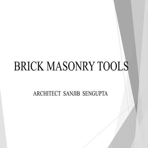 Brick masonry tools | PDF