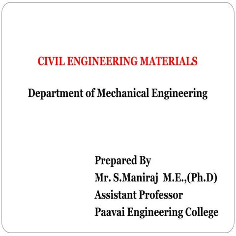 Civil Engineering Materials | PPT