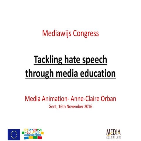 Tackling Hate Speech through media education | PDF