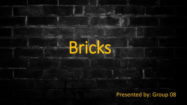 Brick as building materials | PPTX