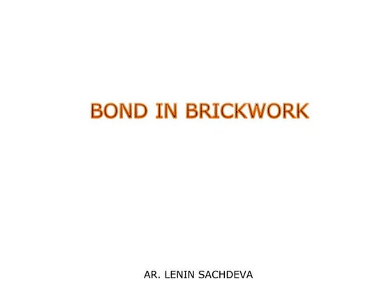 Types of bonds in brick masonry | PDF