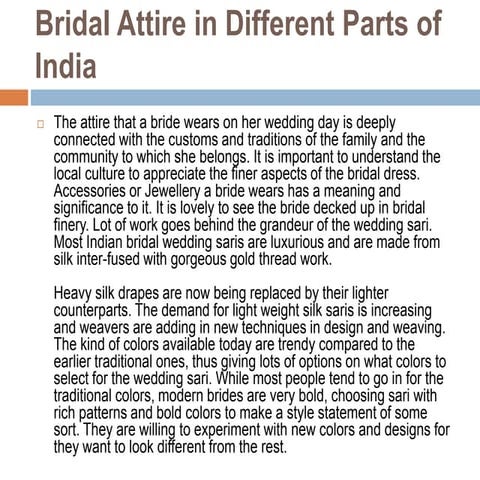 Bridal attire in different parts of india | PPT