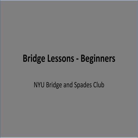 Bridge 1 Basics And Opening | PPT