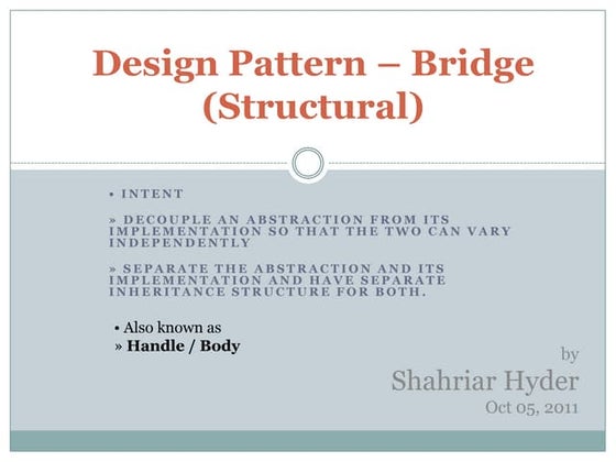 Bridge Design Patternpptx Programming Languages Computing