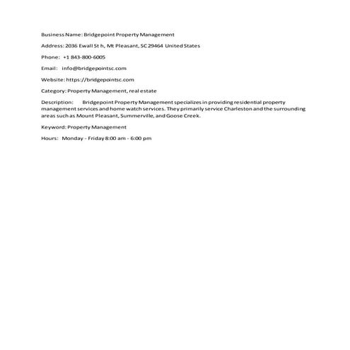 Bridgepoint property management | DOCX