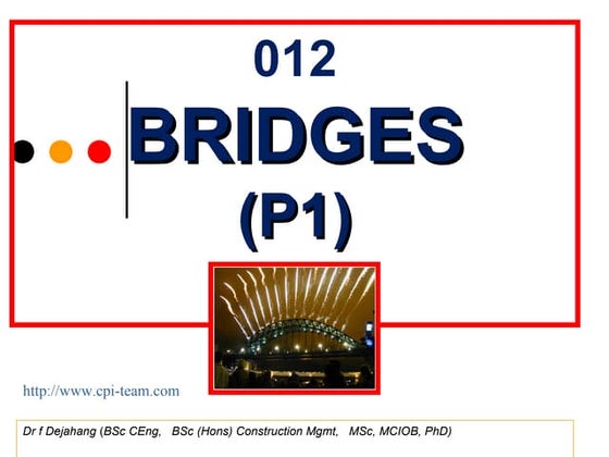 Construction methods of Bridges and its types | PPTX