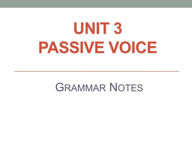 Learning the french passive voice