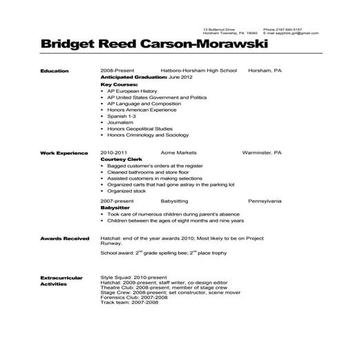 Bridget's resume | PDF
