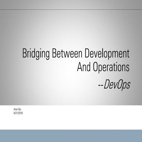 Bridging Between Development and Operations | PPTX