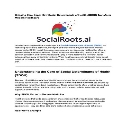 Bridging Care Gaps_ How Social Determinants of Health (SDOH) Transform ...