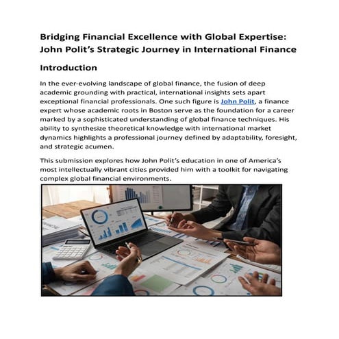 Global Financial Insight : John Polit Educator | PDF