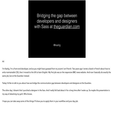 Bridging the gap between designers and developers at theguardian.com