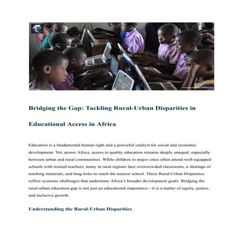 Bridging the Gap_ Tackling Rural-Urban Disparities in Educational ...