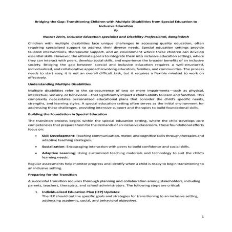 Bridging the Gap_ Transitioning Children with Multiple Disabilities ...