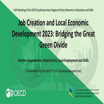 Job Creation and Local Economic Development 2023: Bridging the Great ...