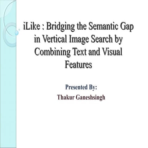 Bridging the Semantic Gap in Vertical Image Search by Combining Text and Visual Features | PPT