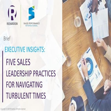 Five Sales Leadership Practies For Navigating Turbulent Time | PPTX