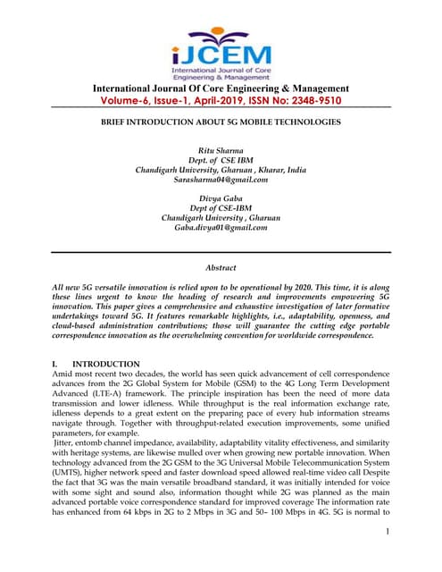 4G Technology and Its Application – An Overview | PDF