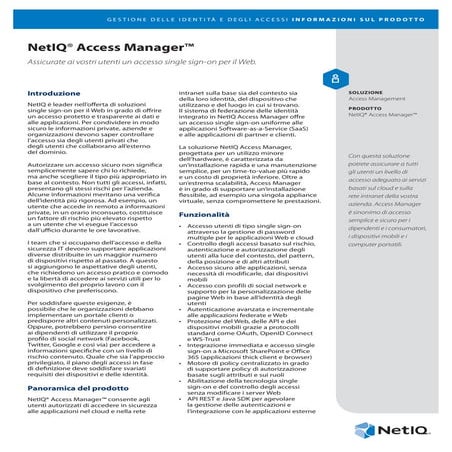 Netiq Access Manager Presentazione Della Soluzione Pdf 