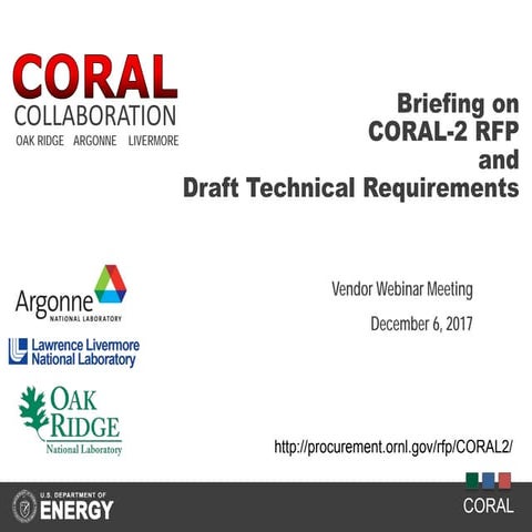 CORAL-2 Exascale Computing RFP and Draft Technical Requirements | PDF