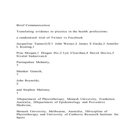 Brief CommunicationTranslating evidence to practice in the | PDF