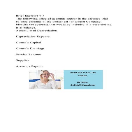 Brief Exercise 4-7The following selected accounts appear in the ad.docx