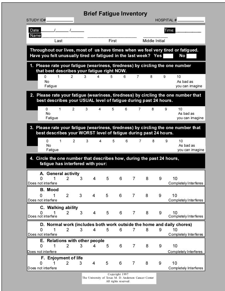 Brief fatigue inventory