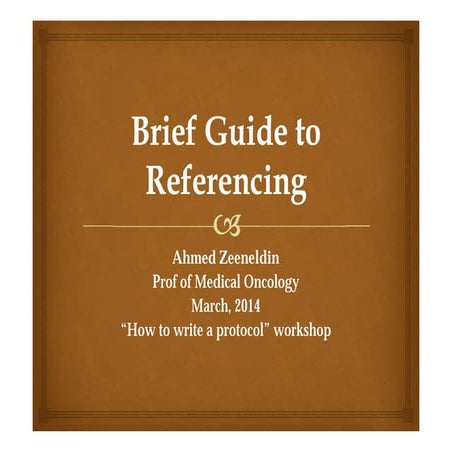 Brief guide to referencing | PPT