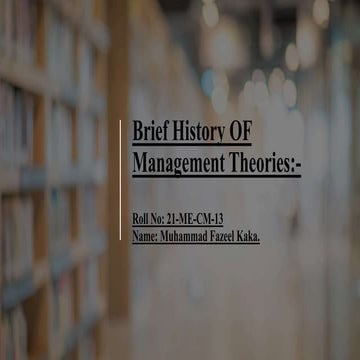 Brief history of management theories | PPTX