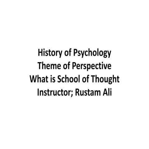 Historical Roots of psychology and theme of Perspective by Rustam | PPTX