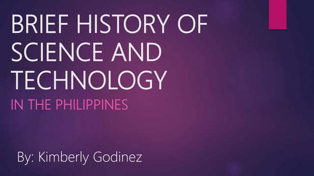 Science and Technology during American Regime | PPT