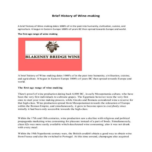 Brief history of wine | PDF