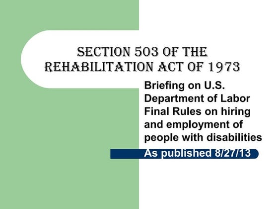 Executive Summary for NPRM of Section 503 of the Rehab Act | DOCX