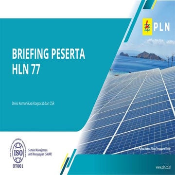 Briefing Peserta HLN 77 di lokasi PLN Indonesia | PDF