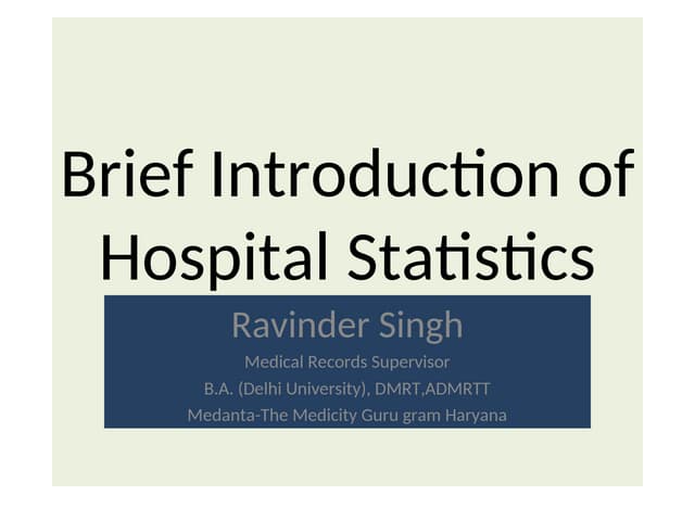 Hospital Statistics and Measurement of Hospital Performance | PDF