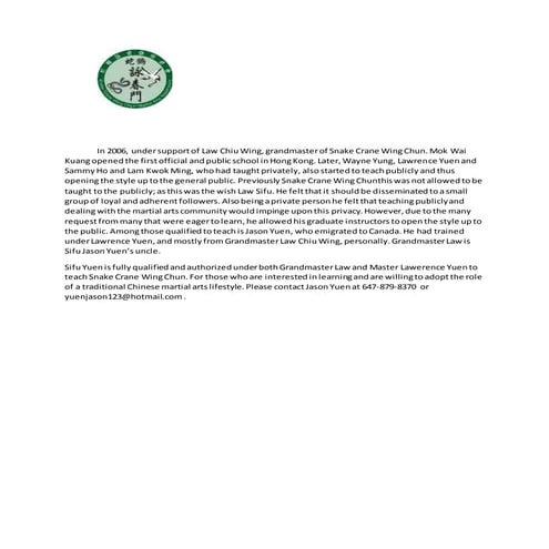 Brief introduction of jason yuen | DOCX