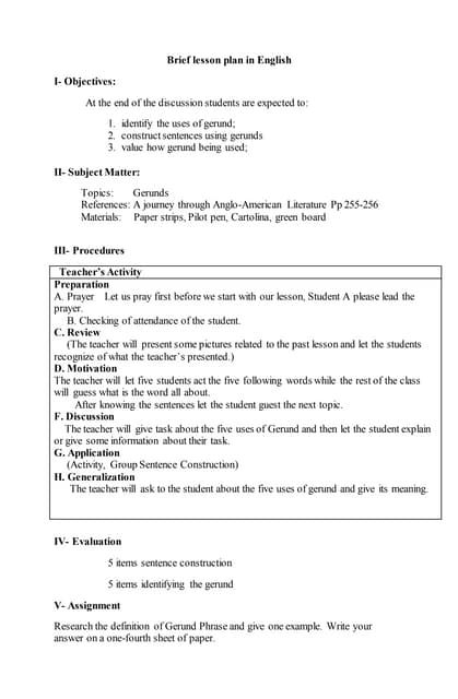 Semi detailed lesson plan in english(plot of the story) | DOCX