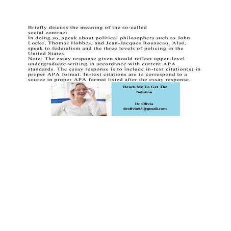 Briefly discuss the meaning of the so-called social contract. In.docx