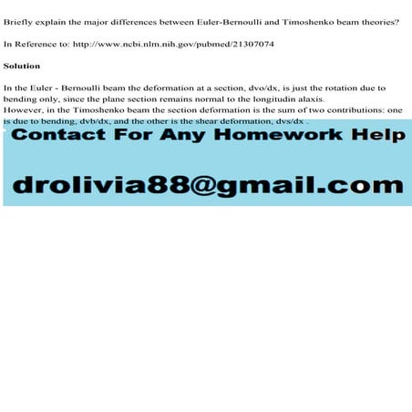 Briefly explain the major differences between Euler-Bernoulli and Ti.pdf