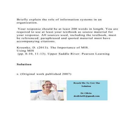 Briefly explain the role of information systems in an organization.docx