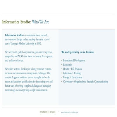 Brief overview + Work Samples | PPT