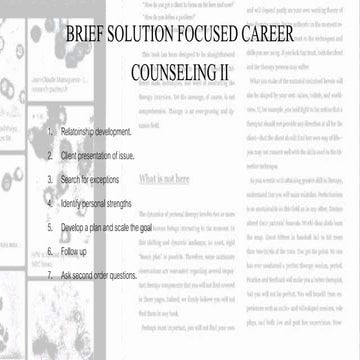 Brief solution focused career counseling steps ii | PPT