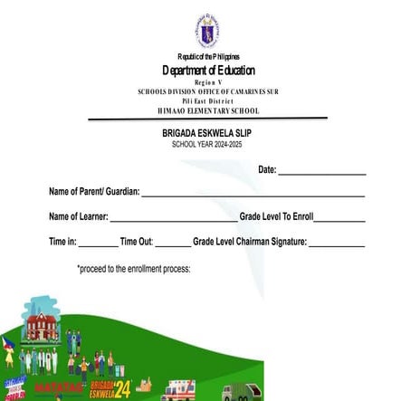 BRIGADA eskwela 2024 slip BRIGADA eskwela 2024 slip | PPTX