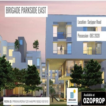 Brigade Parkside East - Sarjapur Road, Bangalore | PPT