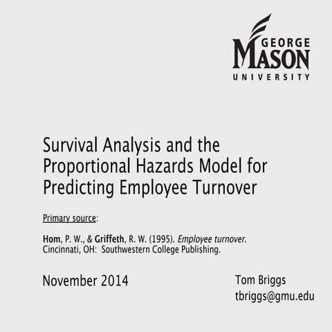 Survival Analysis for Predicting Employee Turnover | PDF