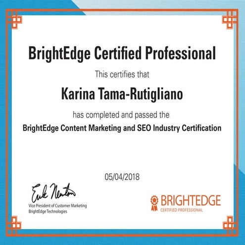 BrightEdge Content and SEO Certification | PDF