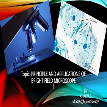 Bright field microscopy, Principle and applications | PPTX