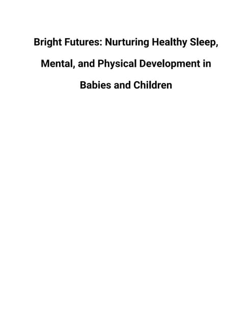 Sleep for children | PPTX